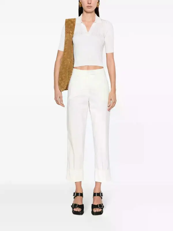 Peserico Cropped Cuffed Cotton-blend Trousers