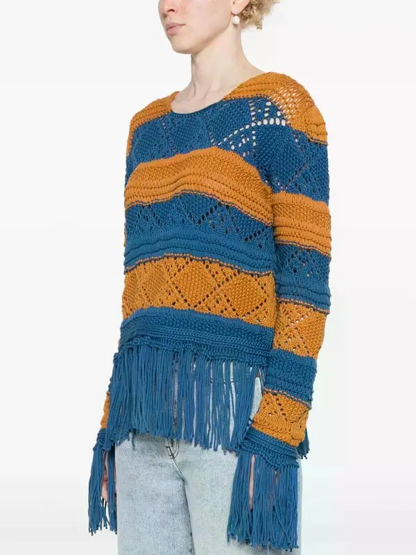 La DoubleJ Playa Cotton Jumper With Fringe Detail
