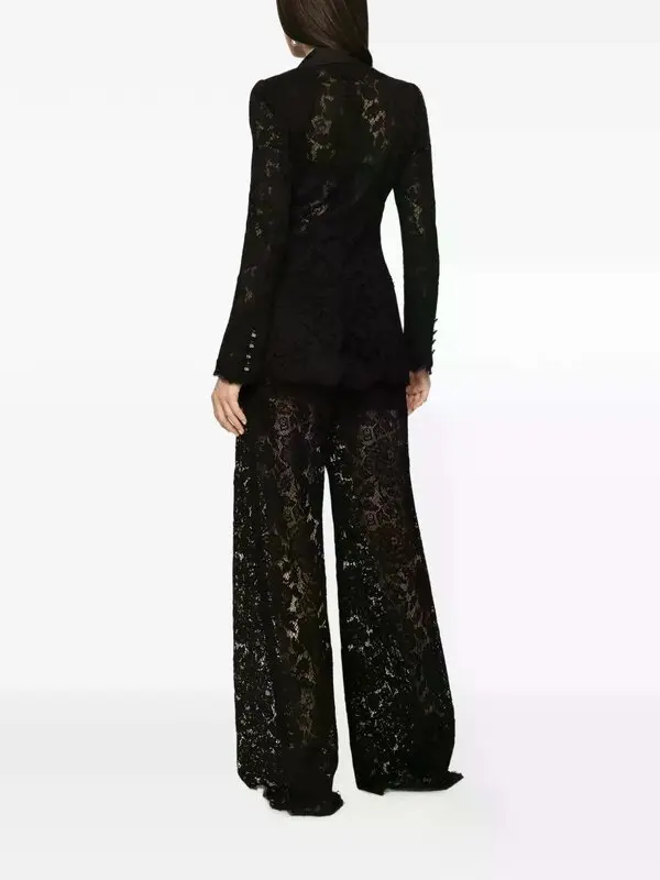 Dolce & Gabbana Lace Detail Double-breasted Blazer