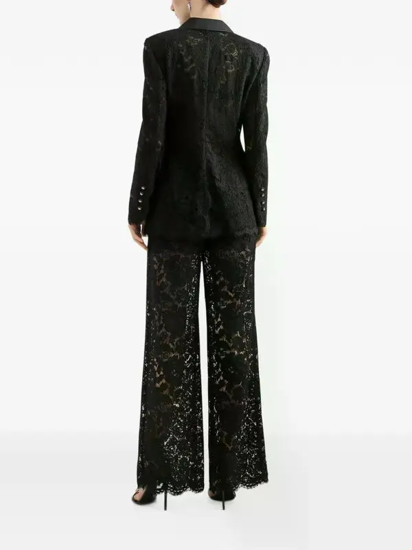 Dolce & Gabbana Lace Detail Double-breasted Blazer