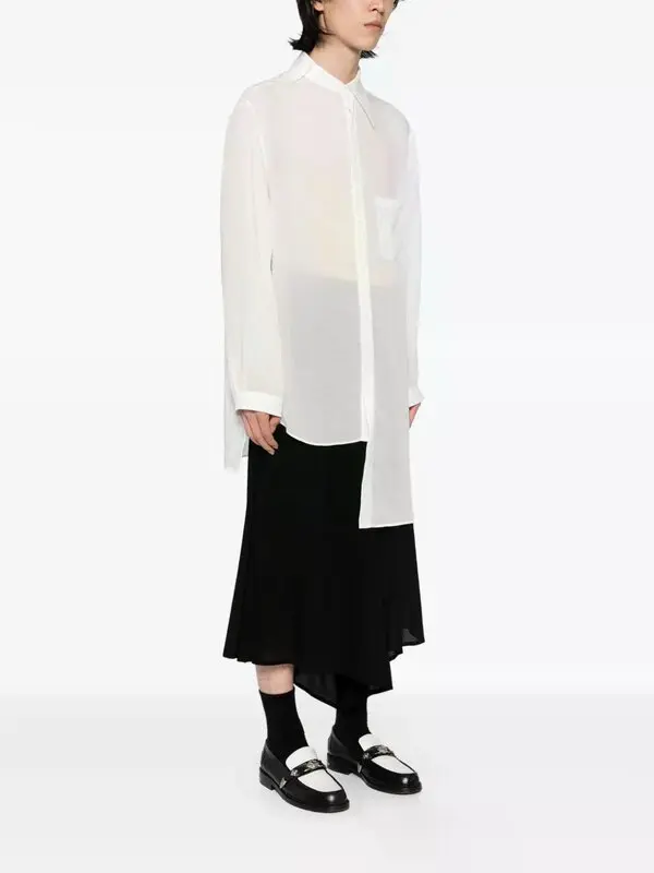 Yohji Yamamoto Cellulose Loan Unbalanced Collar Shirt