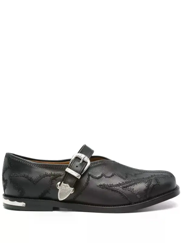 TOGA VIRILIS Embroidered Loafers - Black