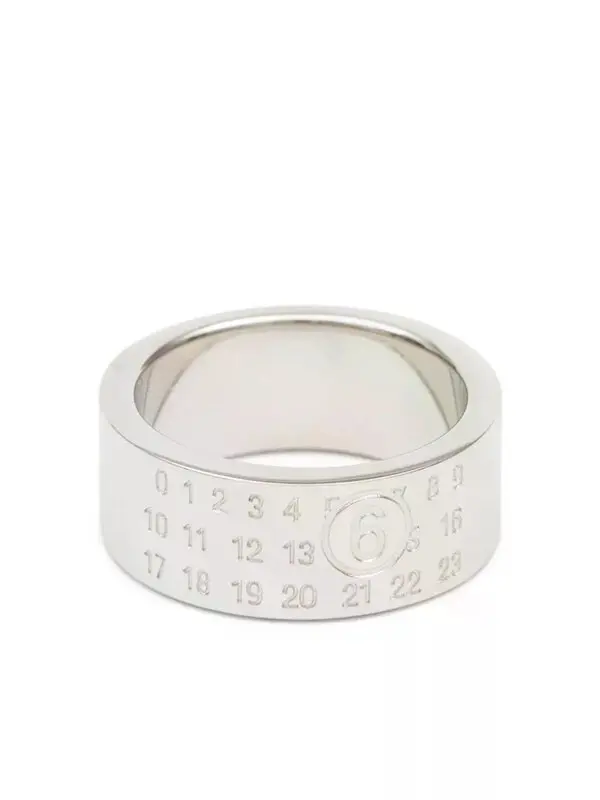 MAISON MARGIELA Numeric Engraved Polished Ring - Silver