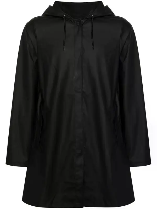 Rains Button-up Hooded Parka - Black