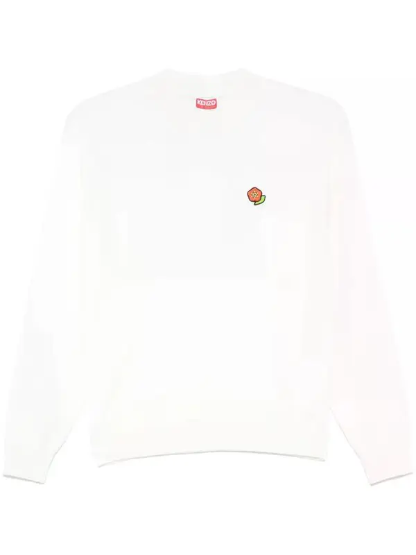 Kenzo Pop Sweater With Logo Patch - Neutrals