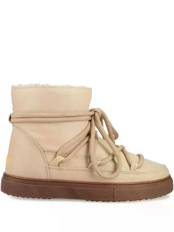 Inuikii Lace-up Ankle Boots With Shearling Lining - Neutrals