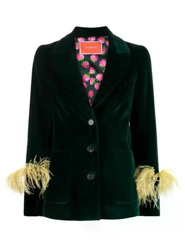La DoubleJ Keaton Feather-detailing Blazer
