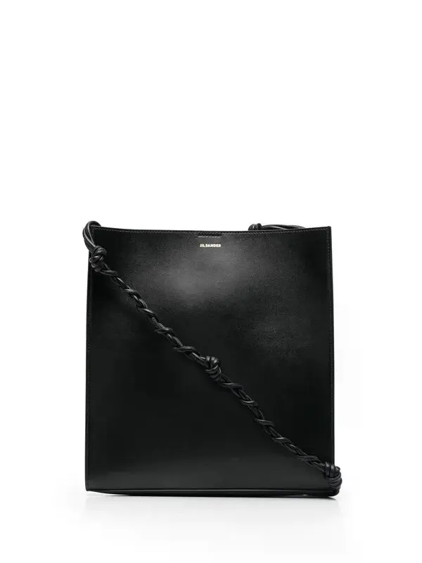 JIL SANDER Logo-print Leather Shoulder Bag - Black