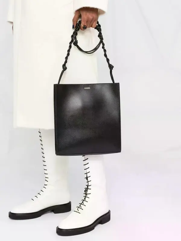 JIL SANDER Logo-print Leather Shoulder Bag