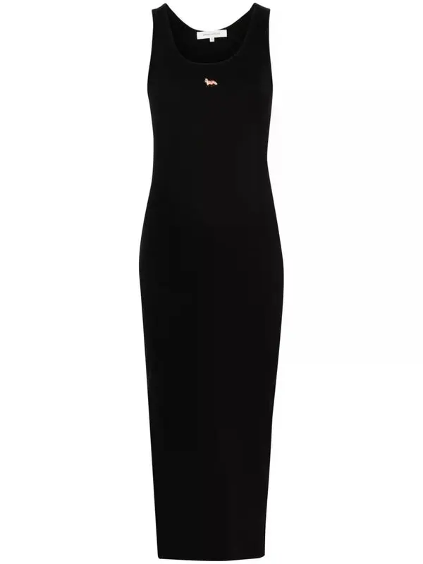 Maison Kitsuné Fox-motif Ribbed Midi Dress