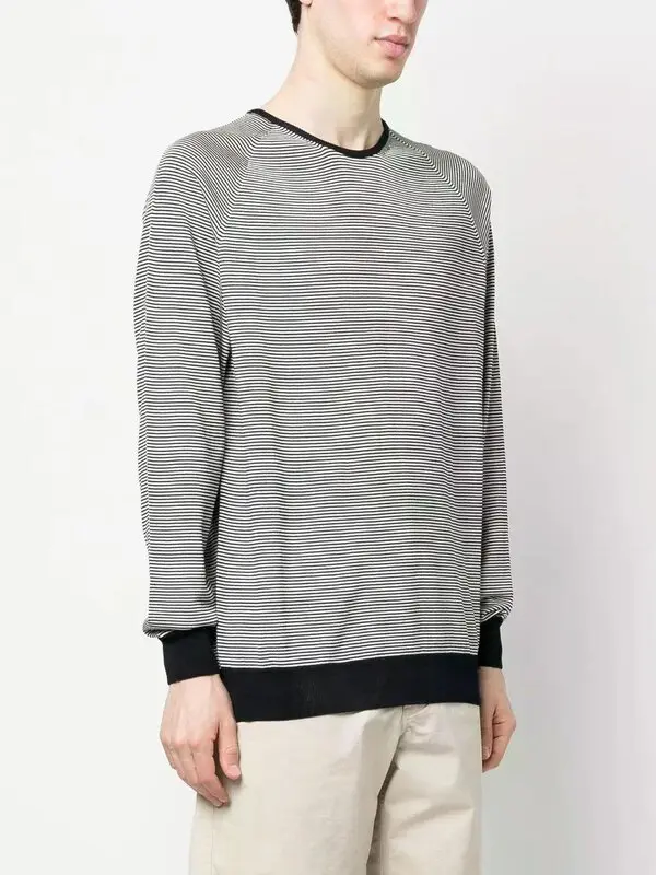 LARDINI Horizontal Stripe Crew Neck Jumper