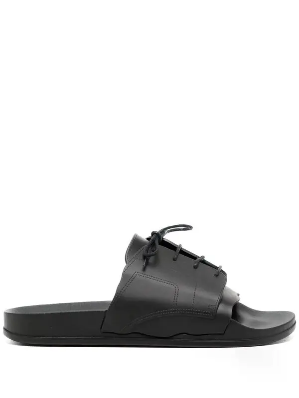 MAISON MARGIELA Lace-up Pool Slides - Black