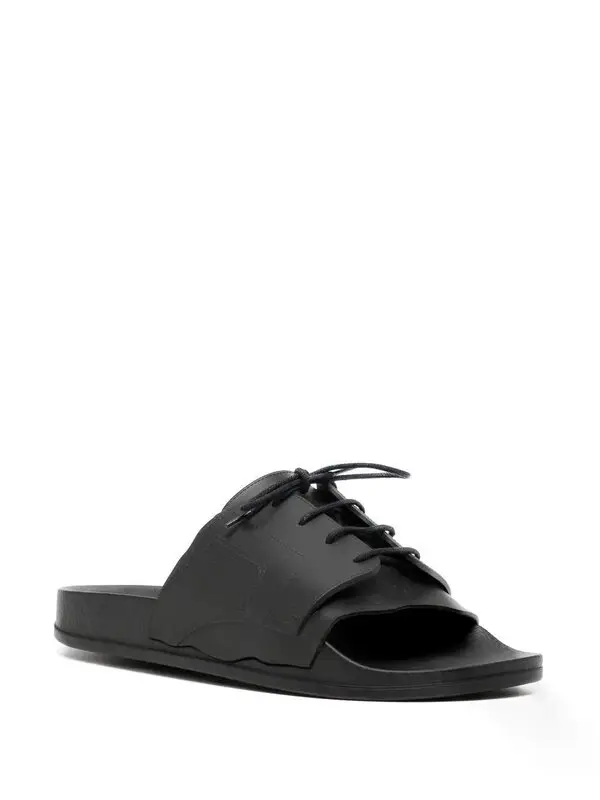 MAISON MARGIELA Lace-up Pool Slides - Black