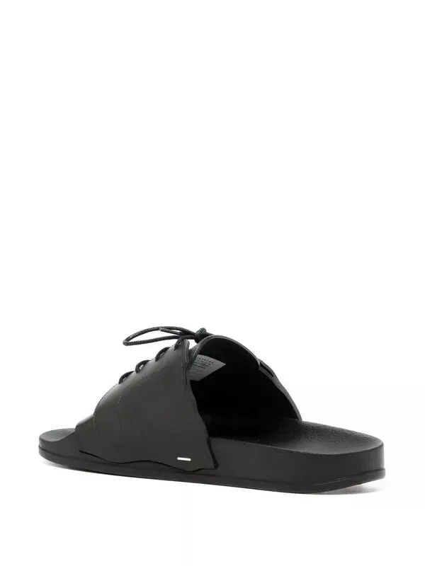 MAISON MARGIELA Lace-up Pool Slides - Black