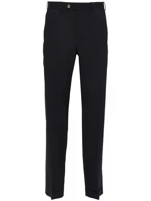 PT TORINO Slim-fit Cropped Stretch-wool Trousers - Blue