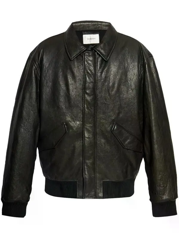 Saint Laurent Leather Bomber Jacket