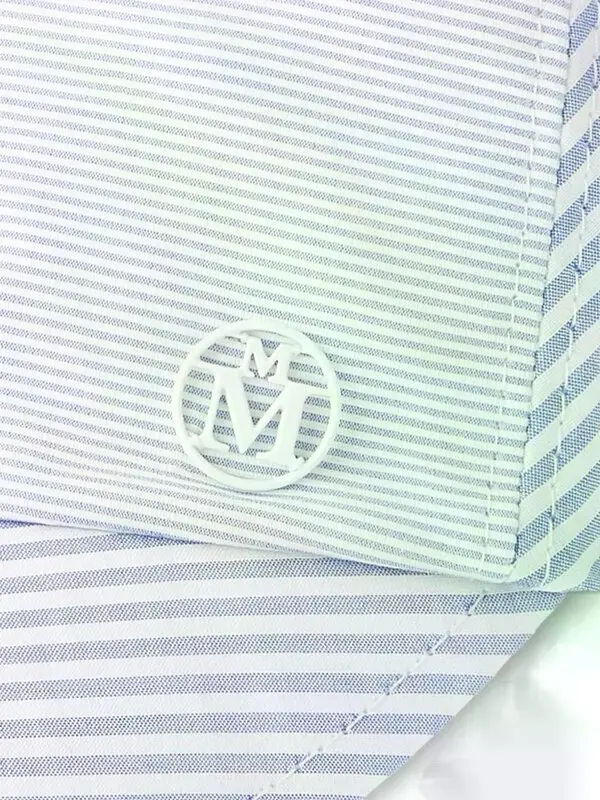 MAISON MICHEL Striped Cotton Cap - Blue