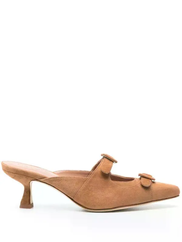 SCAROSSO Liz Suede Mules - Neutrals
