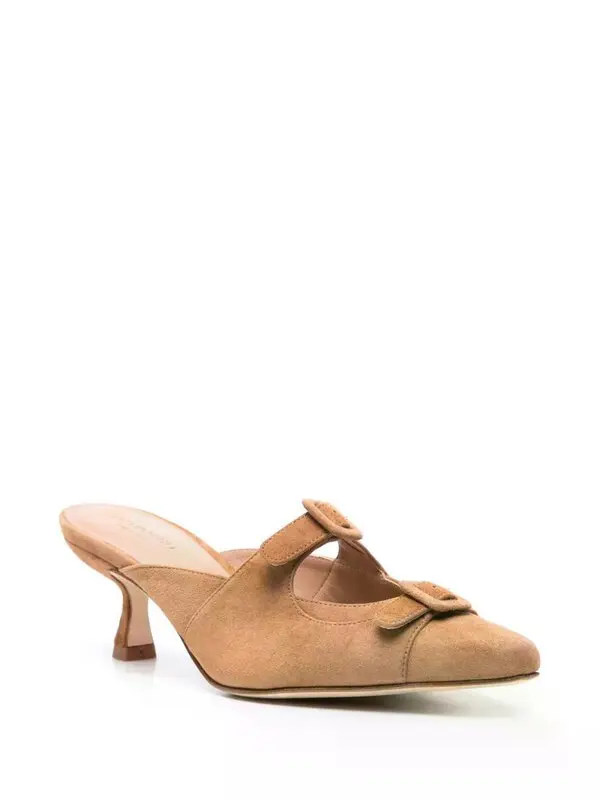 SCAROSSO Liz Suede Mules - Neutrals