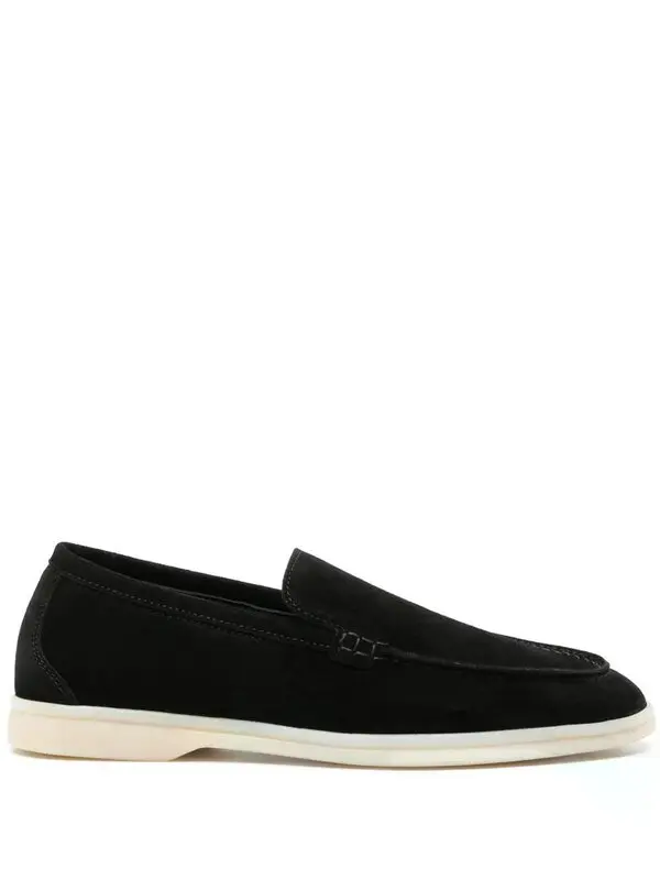 SCAROSSO Ludovica Suede Loafers - Black