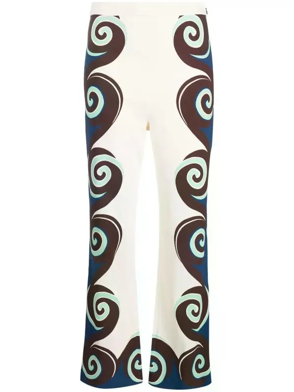 La DoubleJ Stretch Geometric-print Trousers - Neutrals