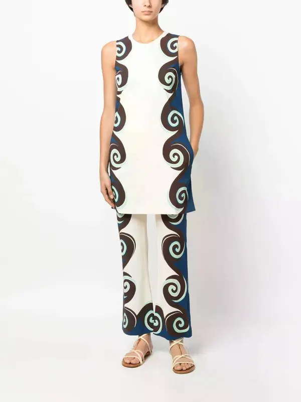 La DoubleJ Stretch Geometric Print Trousers