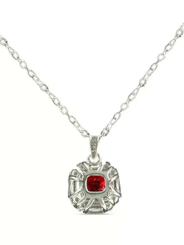 JUWELINA PARIS Sugarloaf Ruby Pavé-set Gemstone Necklace