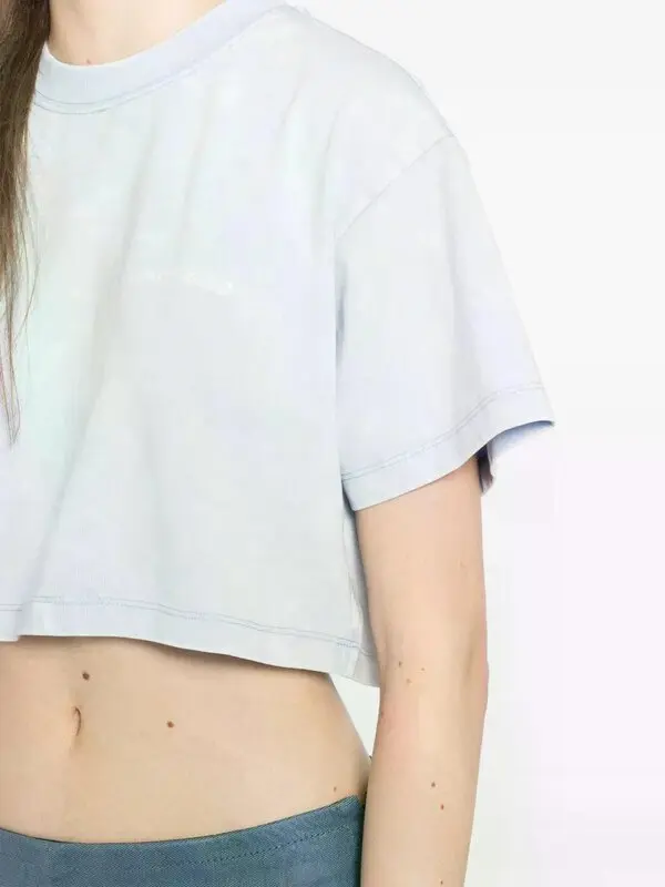 GROUND ZERO Cropped T-shirt With Logo Print