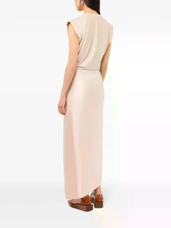 Rabanne Gathered-detail Draped Midi Dress - Neutrals