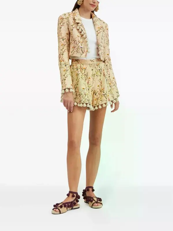 La DoubleJ Floral-embroidered Shorts