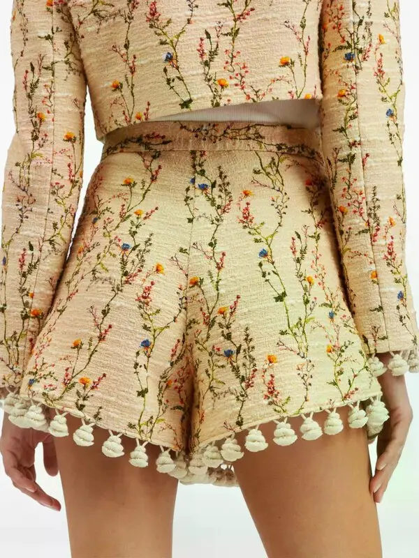 La DoubleJ Floral-embroidered Shorts