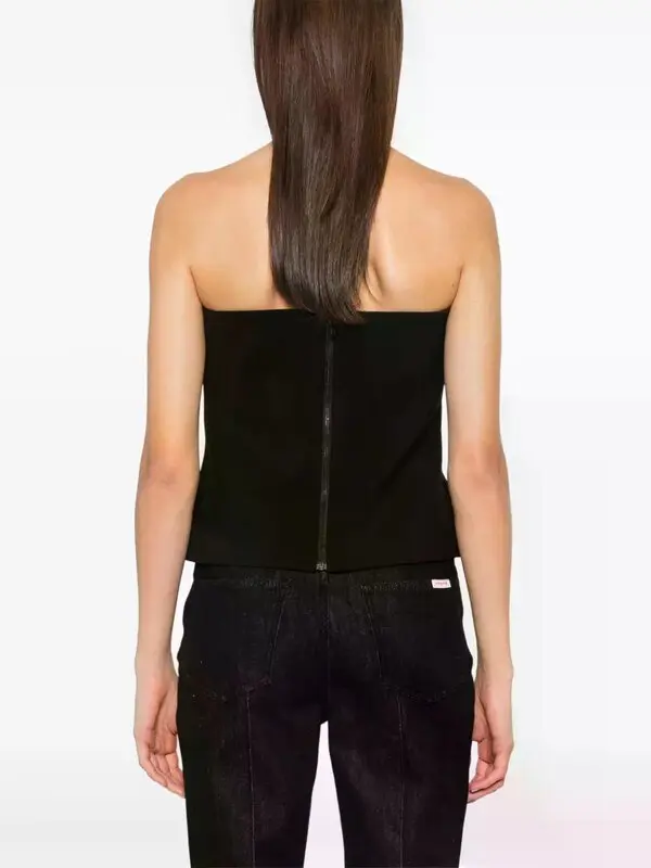 SELF-PORTRAIT Crepe Bandeau Top With Oversized Bow Detail