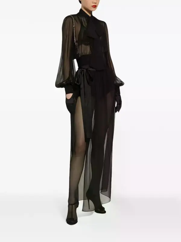 Dolce & Gabbana Halter Neck Blouse With Bishop Sleeves