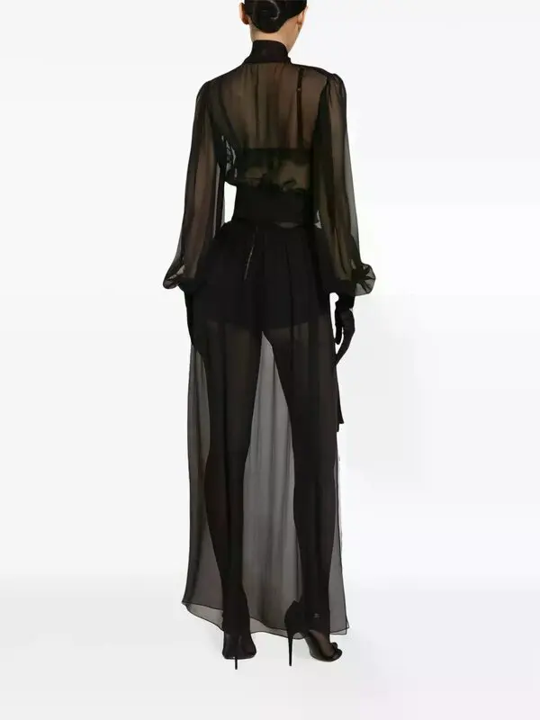 Dolce & Gabbana Halter Neck Blouse With Bishop Sleeves
