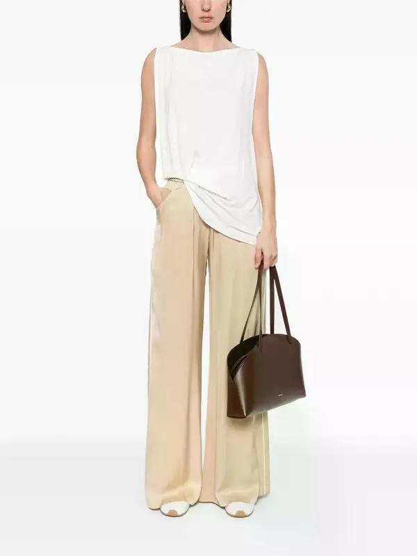 AKEP Satin Trousers Wide Leg, Full Length