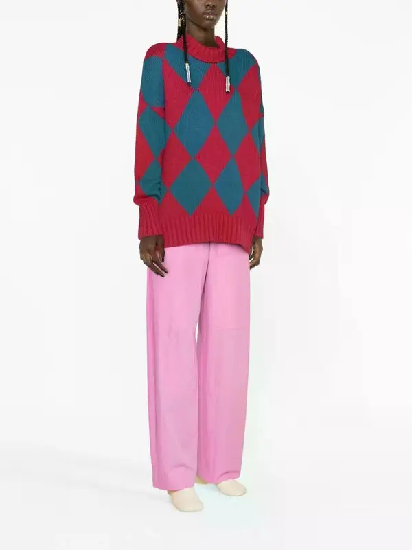 La DoubleJ Argyle Intarsia-knit Jumper - Blue