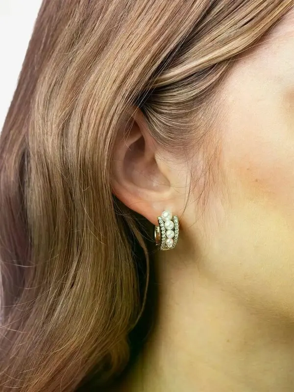 Yoko London 18kt White Gold Akoya Pearl And Diamond Hoop Earrings - Silver