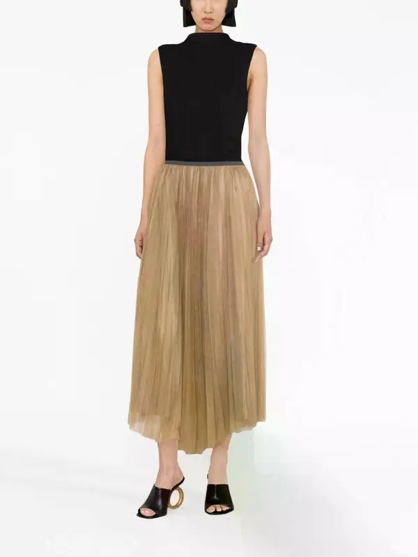 Fabiana Filippi Pleated Tulle Midi Skirt