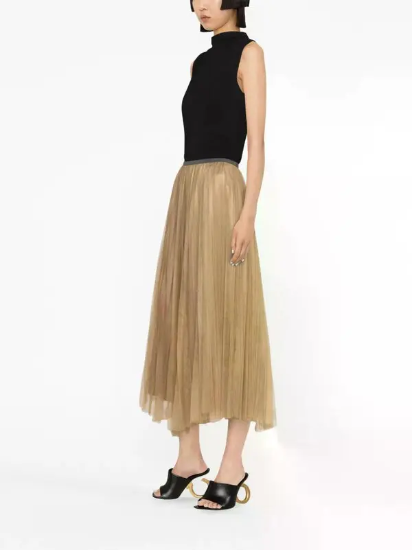 Fabiana Filippi Pleated Tulle Midi Skirt