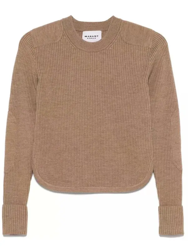 MARANT ETOILE Gabyne Sweater With Elbow Patches - Brown