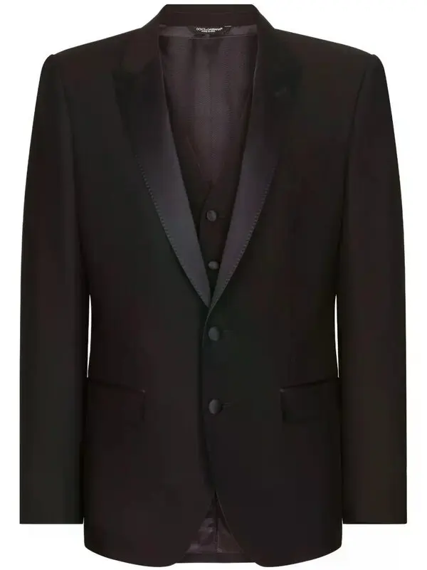 Dolce & Gabbana Wool Martini-fit Tuxedo Suit - Black