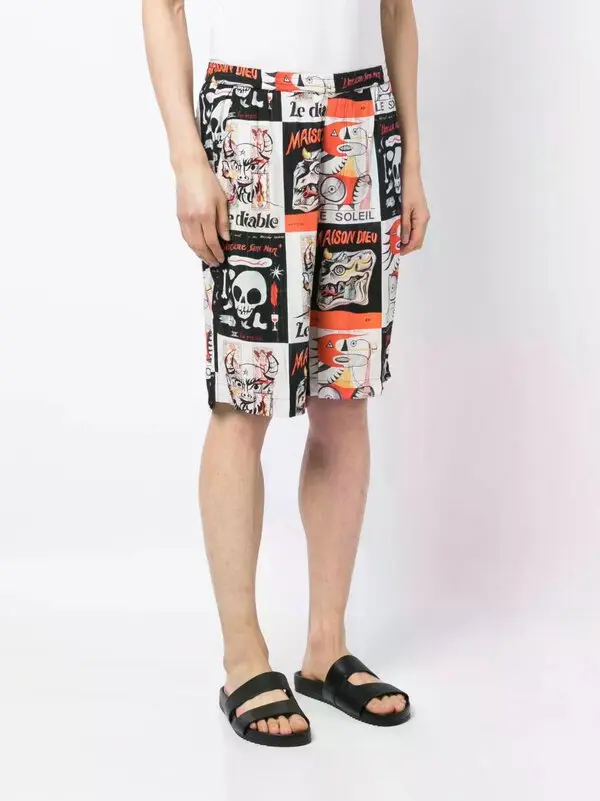 ENDLESS JOY Graphic Print Bermuda Shorts - Multicolour