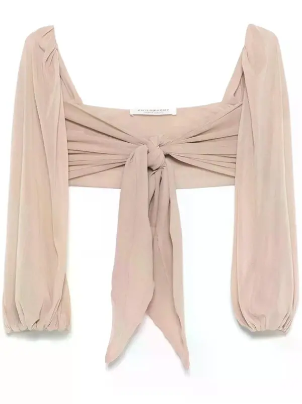 Philosophy Di Lorenzo Serafini Sweetheart Neck Draped Front Tie Blouse