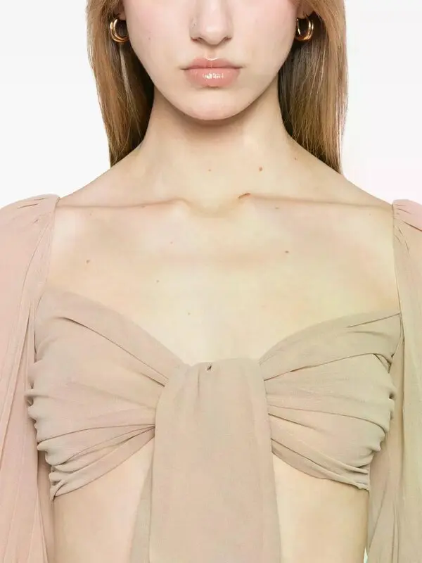 Philosophy Di Lorenzo Serafini Sweetheart Neck Draped Front Tie Blouse