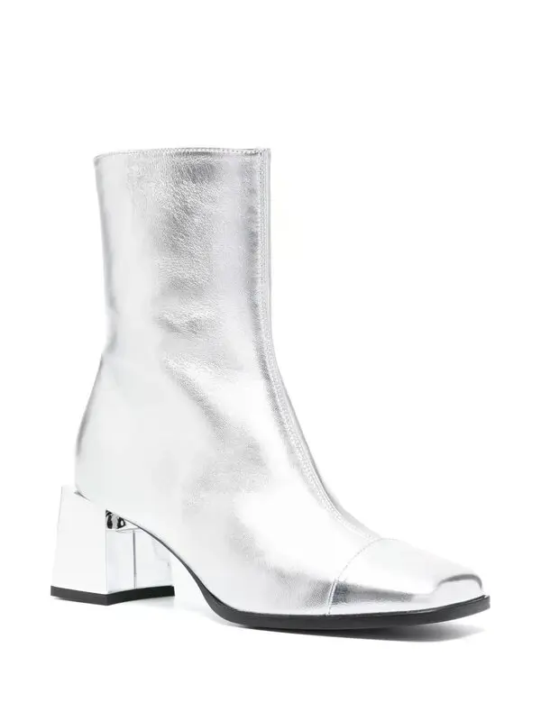 CAREL 60mm Metallic Leather Ankle Boots
