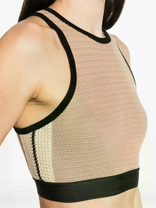 Palm Angels Logo-tape Knitted Tank Top