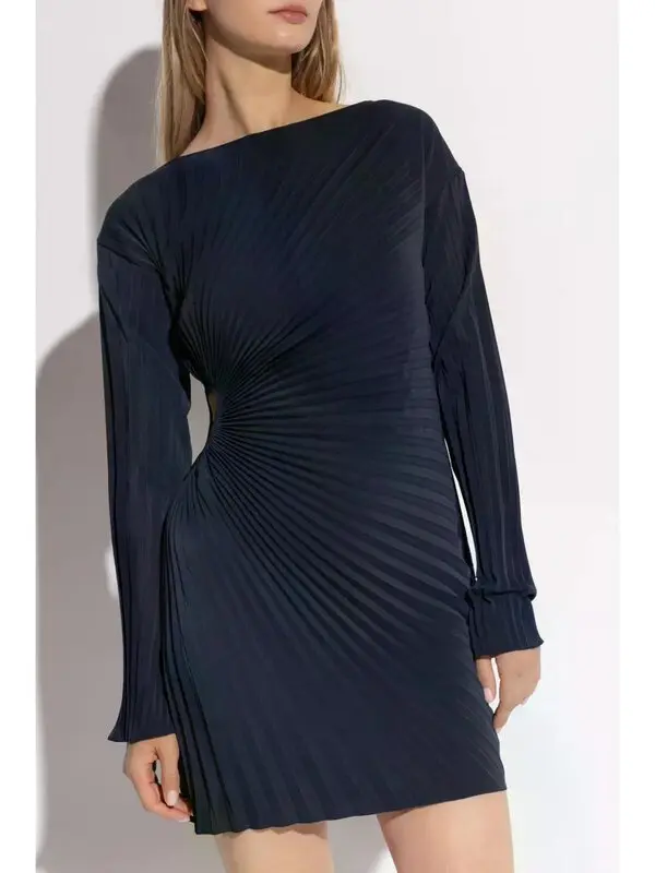 Kenzo Sunray Pleat Detail Long-sleeve Dress
