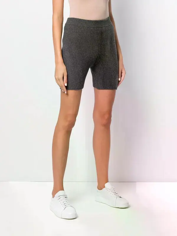 Cashmere In Love Mira Knitted Biker Shorts - Grey