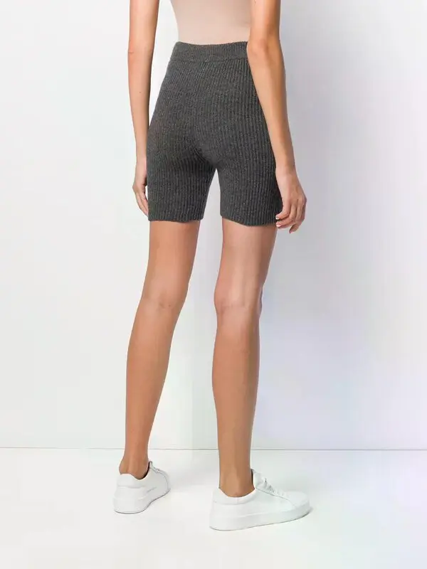 Cashmere In Love Mira Knitted Biker Shorts - Grey