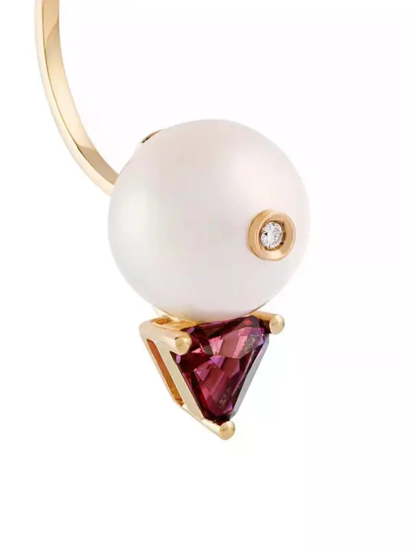 Delfina Delettrez Trillion' Diamond Single Earring - Red